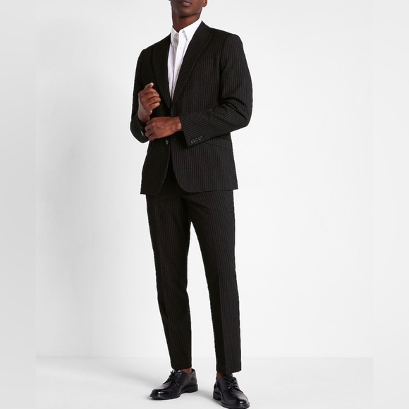 Express | Suits & Blazers | Express Slim Black Striped Hybrid Elastic ...